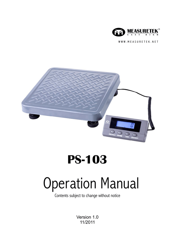 Measuretek PS 103 200 Operating Instructions Manualzz