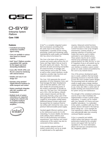 QSC Core 1100 Spec Sheet | Manualzz