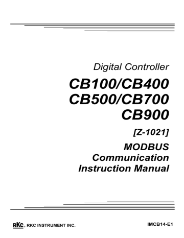 RKC INSTRUMENT CB900 Instruction manual | Manualzz