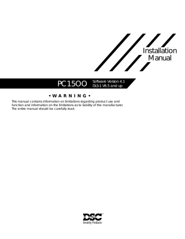 DSC PC1500 Installation Manual | Manualzz
