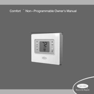 Carrier Comfort Non-Programmable Thermostat Owner's Manual | Manualzz