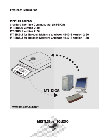 Mettler Toledo HB43-SMT-SICS Halogen Operating Instruction | Manualzz