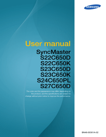 Samsung S24C650PL Computer Monitor User manual | Manualzz