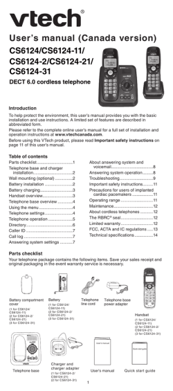 VTech CS6124-2 - Guía de inicio rápido, Manual de usuario | manualzz.com