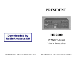PRESIDENT HR2510 - Owner's manual, Service manual, User manual ...