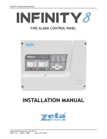Zeta Alarm Systems Infinite 8 Installation manual | Manualzz