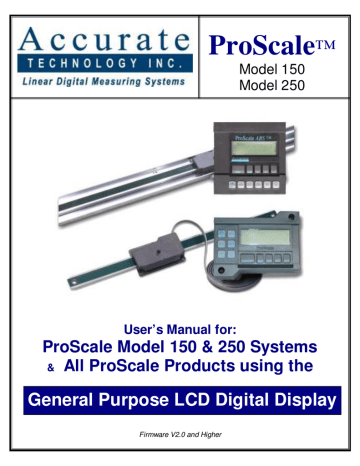 ProScale 150 & 250 User's Manual | Manualzz