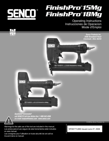 Senco FinishPro 18Mg Operating instructions | Manualzz