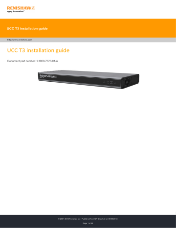 Renishaw H-1000-5071-09-A, UCC T3 Installationsguide | Manualzz