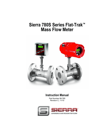 Sierra 780S Flat-Trak Gas Flow Meter Instruction Manual | Manualzz