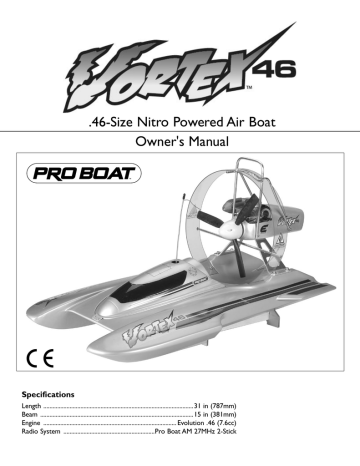 Pro Boat Vortex 46 Airboat Owner`s manual | Manualzz