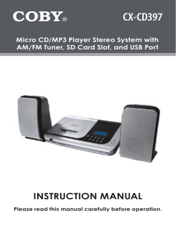 Coby CX-CD397 Instruction manual | Manualzz