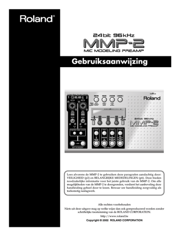 Roland MMP-2 de handleiding | Manualzz