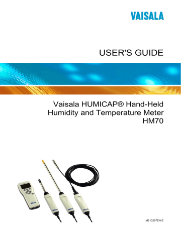 Vaisala Humicap HMW60U User`s guide | Manualzz