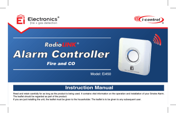 Ei Electronics Ei450 Alarm Controller Instruction Manual | Manualzz