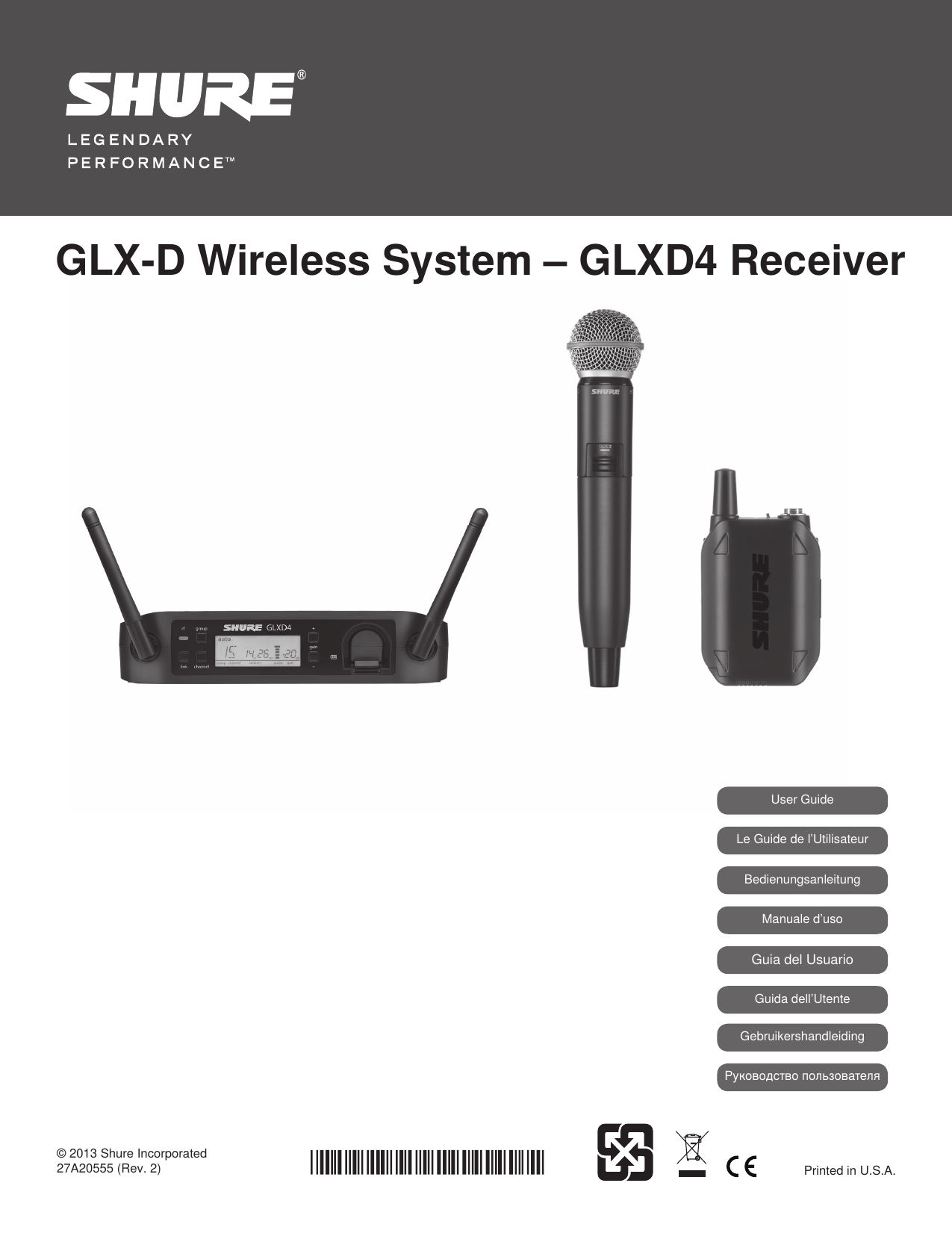 Shure GLXD4 User guide | Manualzz