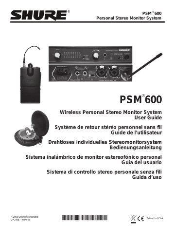 Shure PSM 600 El manual del propietario | Manualzz