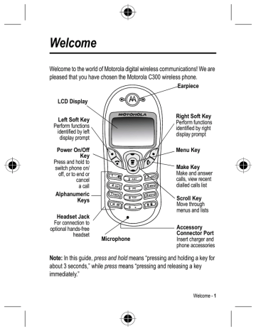 Motorola C333 Specifications | Manualzz