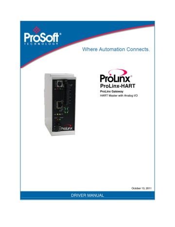 ProSoft Technology ProLinx-HART Driver Manual | Manualzz