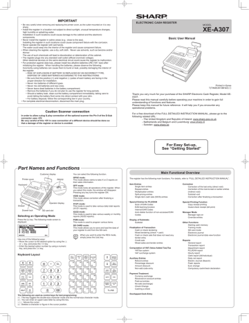 SHARP XE-A307 Basic User Manual | Manualzz