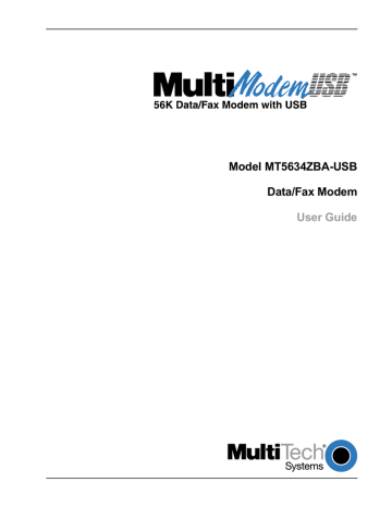 Multitech MT5634ZBA-USB User guide | Manualzz