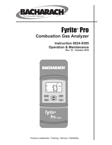 Bacharach Fyrite® Pro User manual | Manualzz
