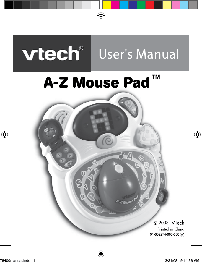 VTech A-Z Mouse Pad Instruction manual | Manualzz