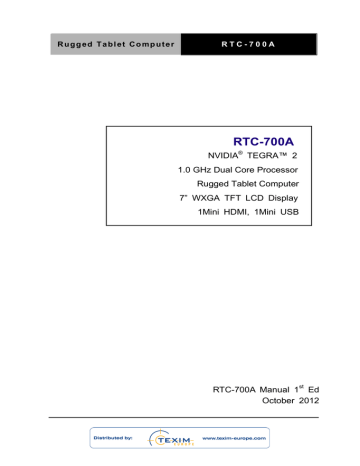 Rugged Tablet Computer RTC-700A User Manual | Manualzz
