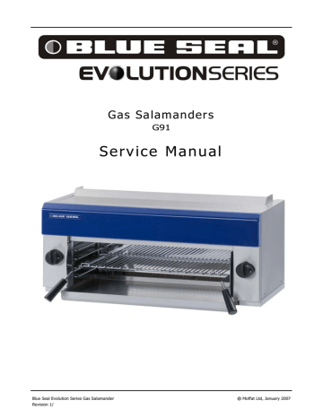 Blue Seal Evolution Series G91 - Service Manual | Manualzz