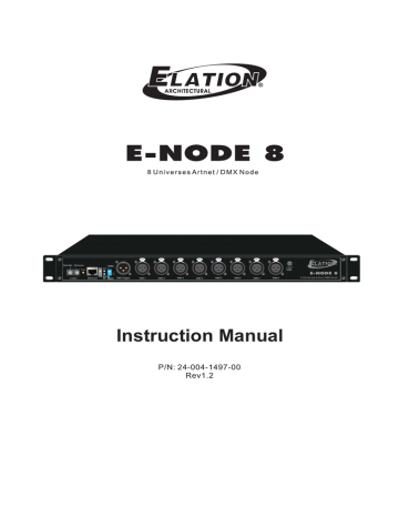 Elation E-NODE 8 Instruction Manual | Manualzz