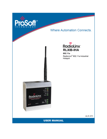 ProSoft Technology RLXIB-IHA RadioLinx User manual | Manualzz