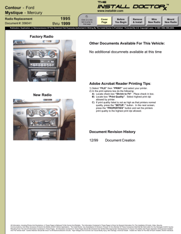 Ford Contour & Mercury Mystique Radio Installation Guide | Manualzz
