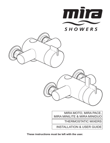 Mira Moto, Pace, Minilite & Miniduo Thermostatic Mixers Installation ...
