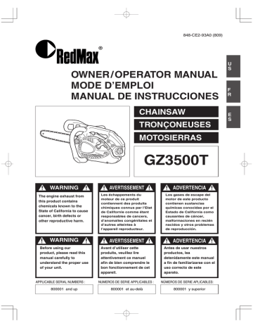 RedMax GZ3500T Operator Manual | Manualzz