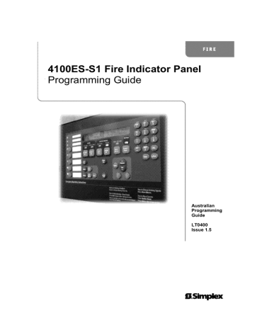 Simplex 4100ES-S1 Programming Manual | Manualzz