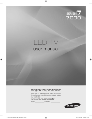 Samsung 7000 LED TV 사용 설명서 | Manualzz