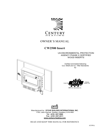 Century CW2500 Owner`s manual | Manualzz