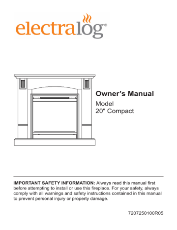 Electralog Electric Fireplace Owner`s manual | Manualzz
