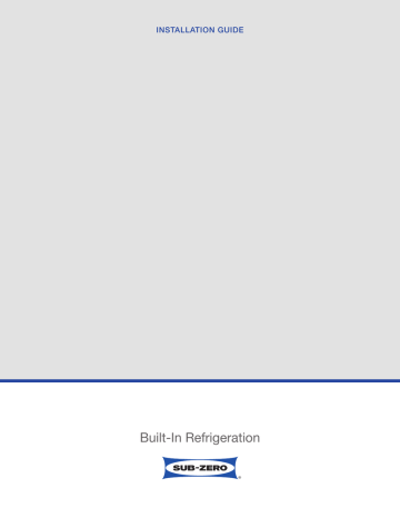 Sub-Zero BI-42SD Installation guide | Manualzz