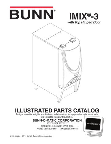 Bunn-O-Matic IMIX-3 Part Manual | Manualzz