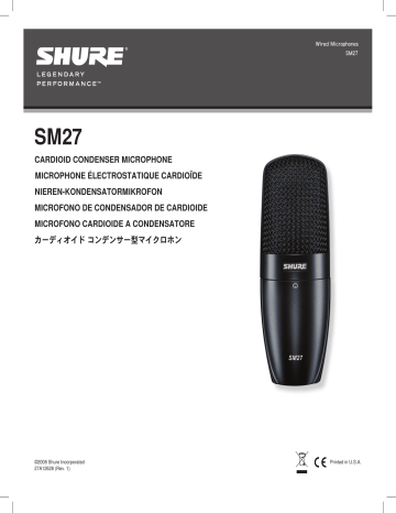 Shure SM27 Multi-Purpose Microphone User guide | Manualzz