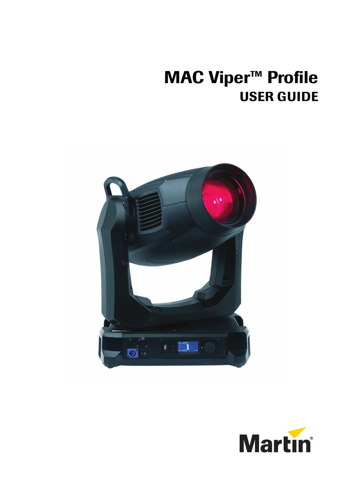 Martin MAC Viper Profile User guide | Manualzz