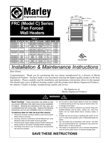 Marley Engineered Products C Series Specifications | Manualzz