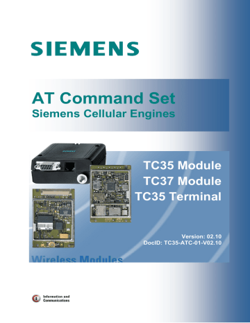 Siemens TC35 Terminal Specifications | Manualzz
