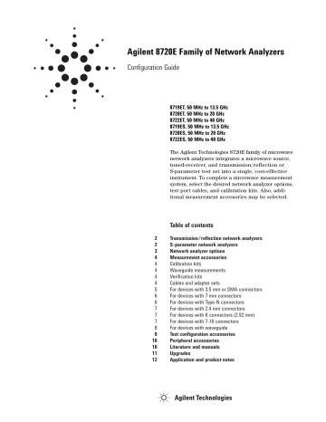Agilent 8720E Family of Network Analyzers Configuration Guide | Manualzz
