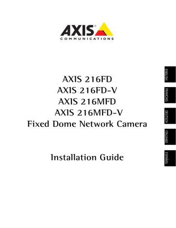 Axis 216FD/FD-V Guida d'installazione | Manualzz