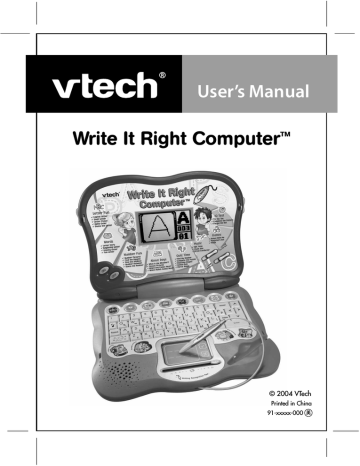 VTech Write It Right Computer User`s manual | Manualzz