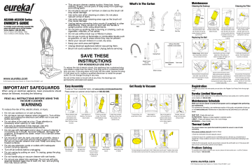 Eureka AS2000-AS2039 AS2000, AS2030, AS2031 Owner's Guide | Manualzz