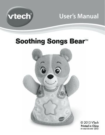 VTech Soothing Songs Bear Pink User`s manual | Manualzz