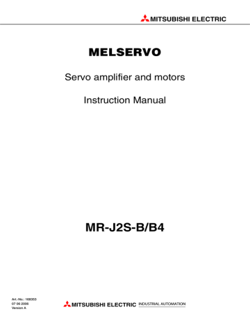 Mitsubishi Electric MR-J2S B/B4 Servo Amplifier Instruction Manual | Manualzz